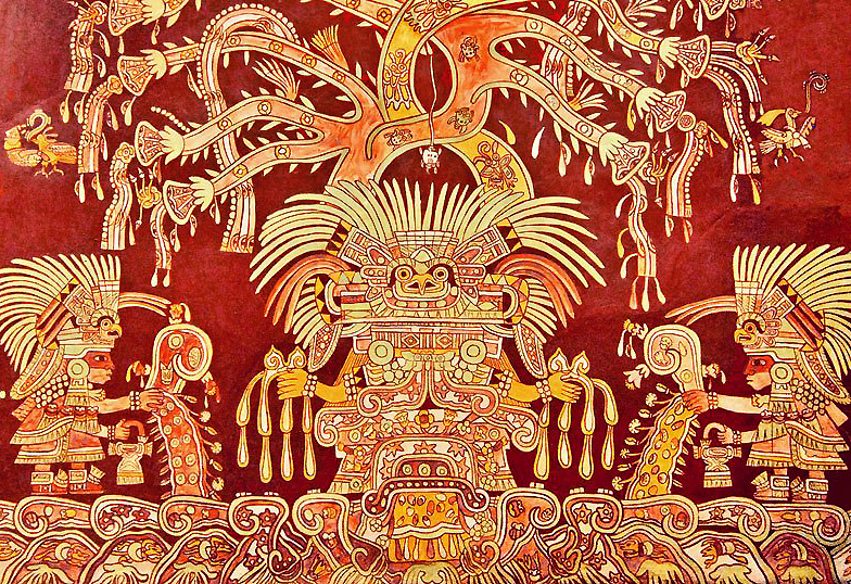 Aztec artwork representing ololiuqui