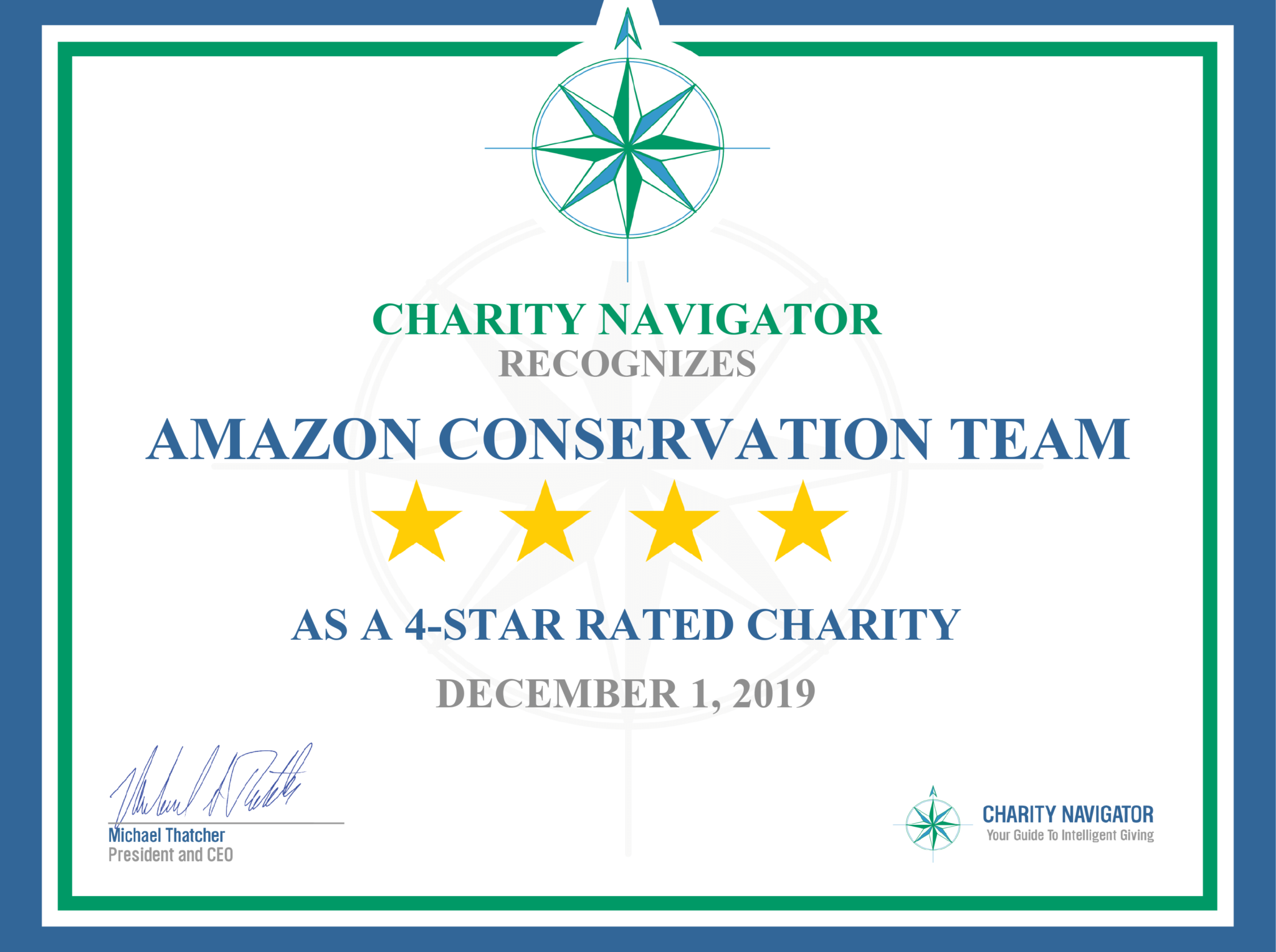 AMAZON CONSERVATION TEAM AGAIN EARNS COVETED 4-STAR RATING FROM CHARITY ...